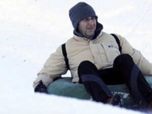 Fabio Fazio con la moglie Gioia Selis e figli a Cogne, le foto