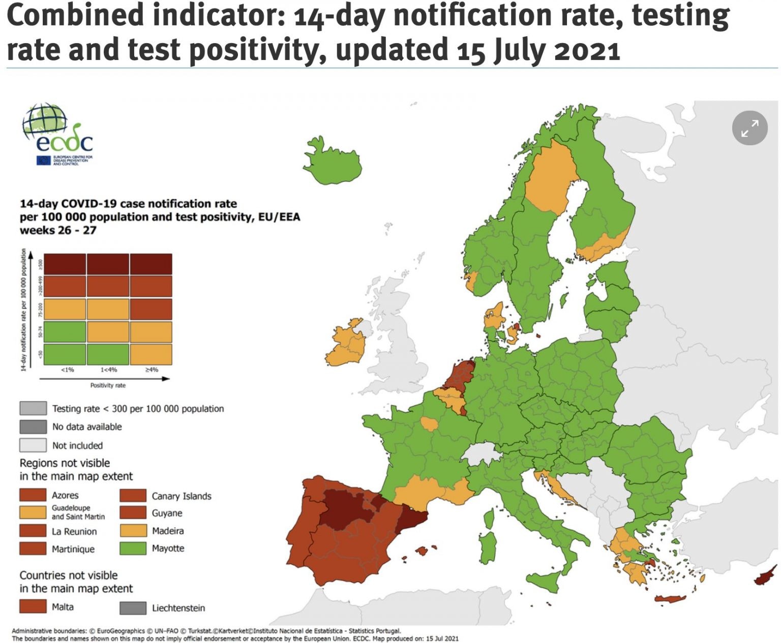Mappa Ue aggiornata del rischio Covid: Italia ancora in verde ...