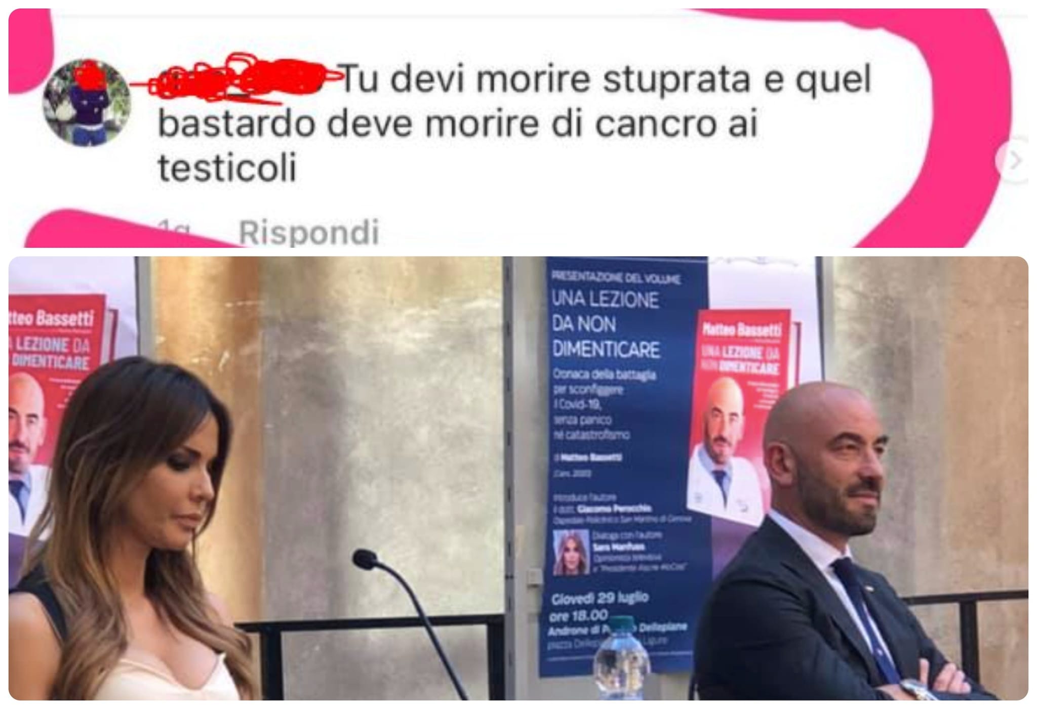 Presenta un libro del professor Bassetti, Sara Manfuso minacciata da No ...
