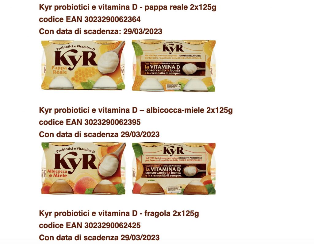 Ministero ritira dal mercato yogurt Kyr Parmalat: "Il vasetto di vetro ...