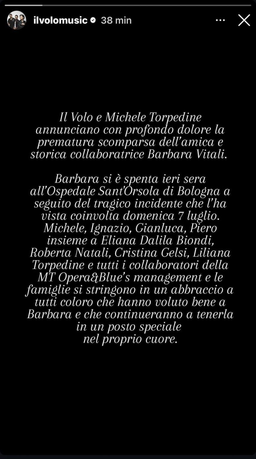 È morta Barbara Vitali, la collaboratrice de Il volo vittima di un ...