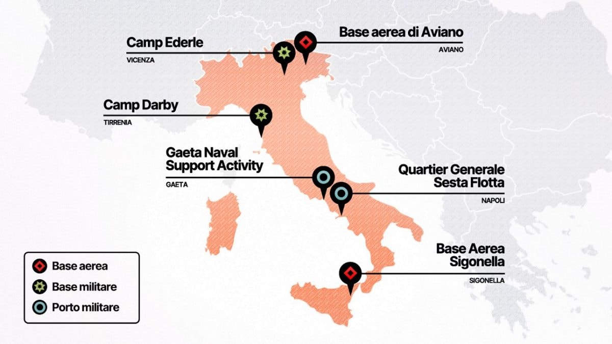 Dove si trovano le basi USA in Italia in allerta massima e cosa si ...