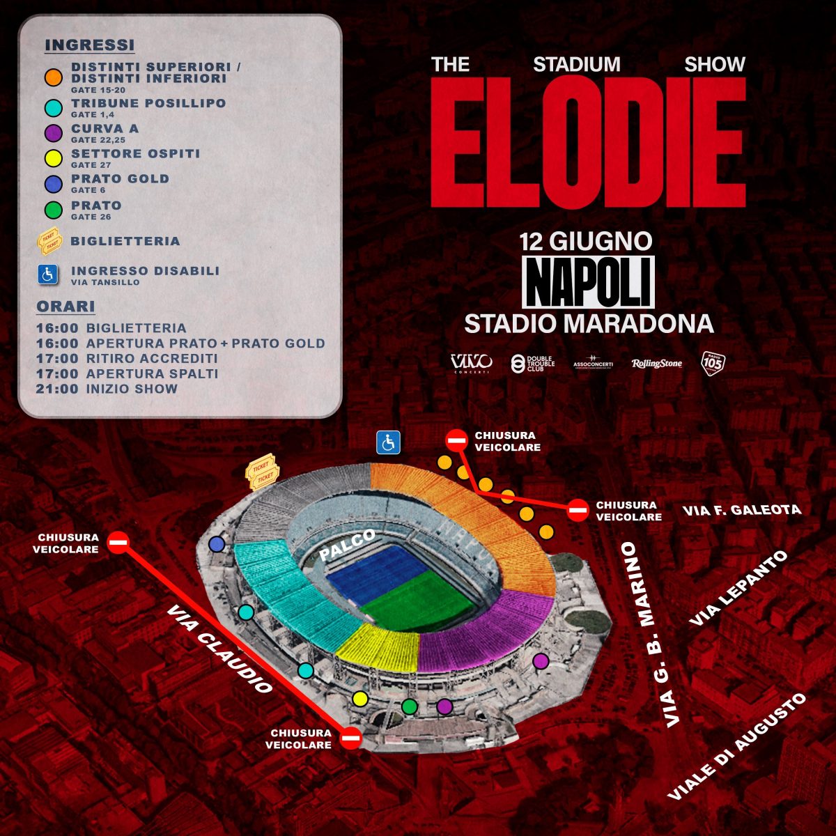 La scaletta del concerto di Elodie allo stadio Maradona di Napoli: l'ordine delle canzoni