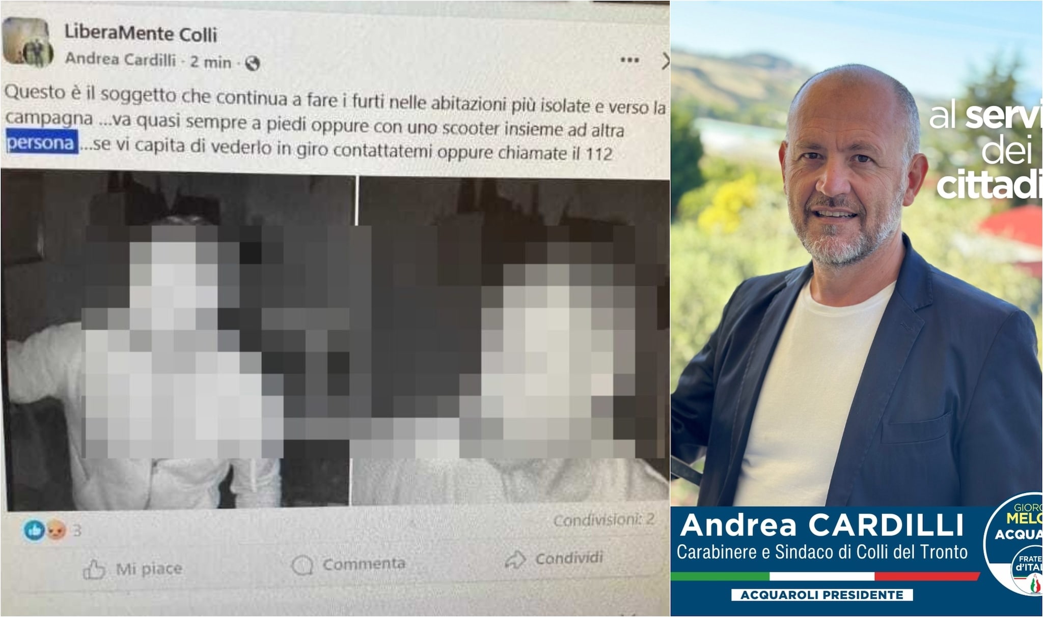 Il sindaco-carabiniere candidato FDI nelle Marche che si crede sceriffo ...