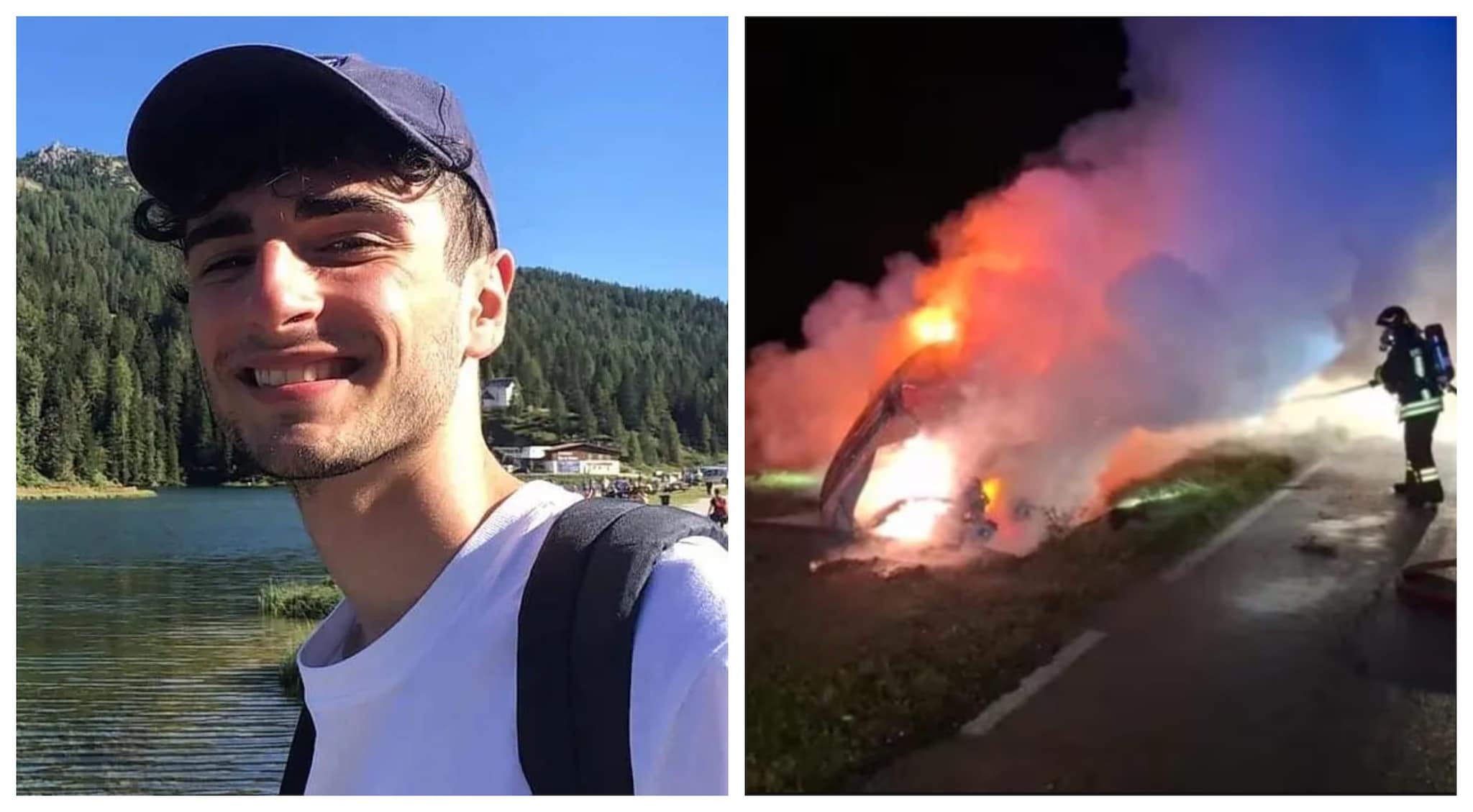 Auto in fiamme dopo l'incidente, parla il 24enne che ha salvato i 5 ...