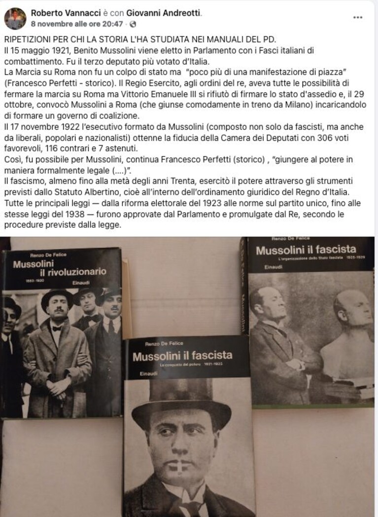 "Il Duce fu votato e le leggi razziali approvate dal Parlamento": cosa ...