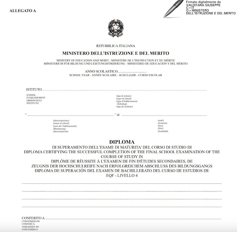 Maturità 2026, MIM pubblica il nuovo modello di diploma digitale ...
