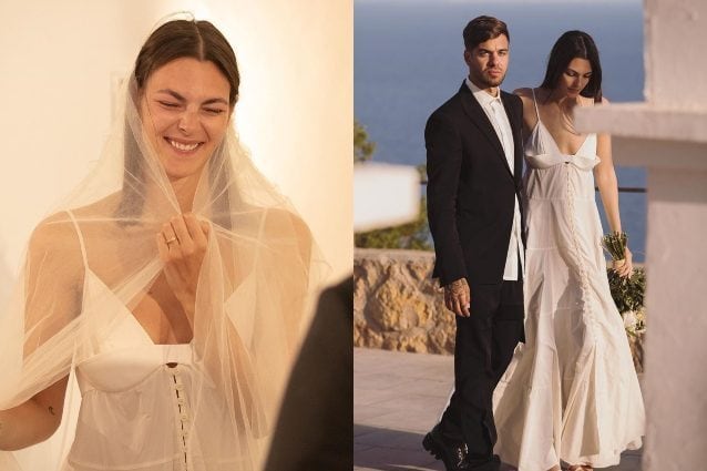 Vittoria Ceretti sposa in bianco e col velo: per le nozze con Matteo ...