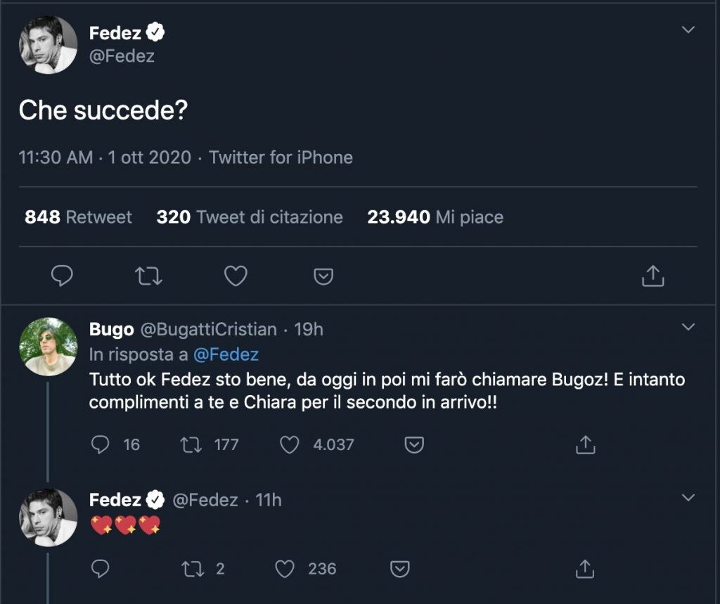 Fedez sul secondo figlio con Chiara Ferragni: "Che succede?", Bugo ...