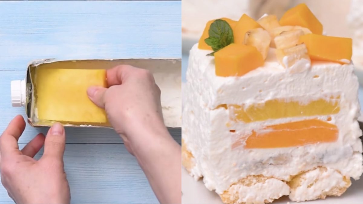 Tropical tiramisu: how to make it with a milk container!