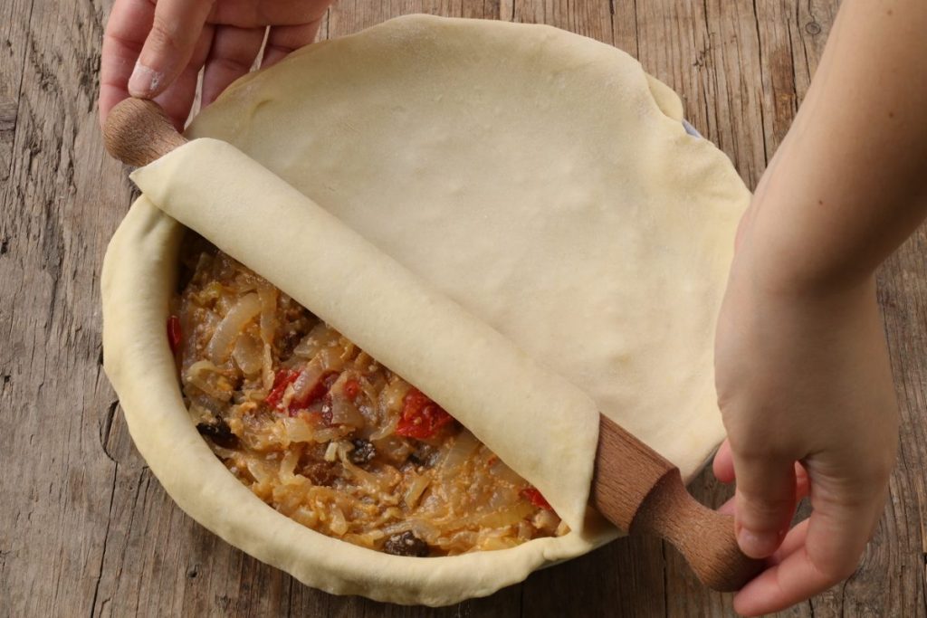 Italian calzone with onions