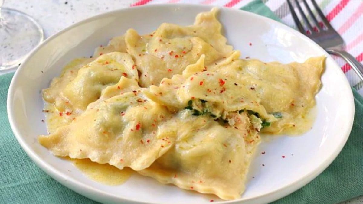 Ravioli with salmon