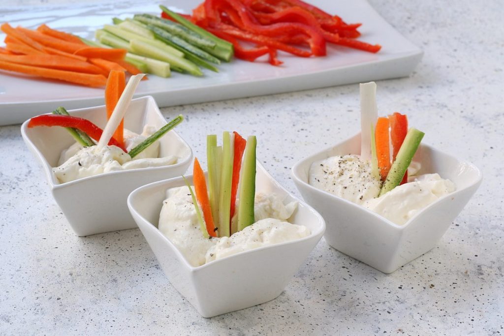 Goat cheese mousse with vegetables