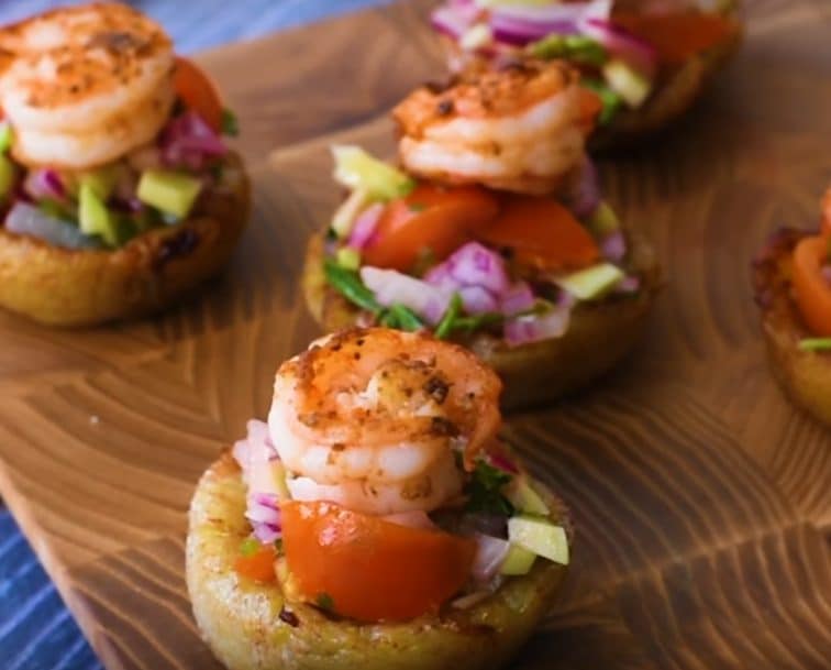Shrimp Avocado Plantain Cups (Tostones Rellenos)