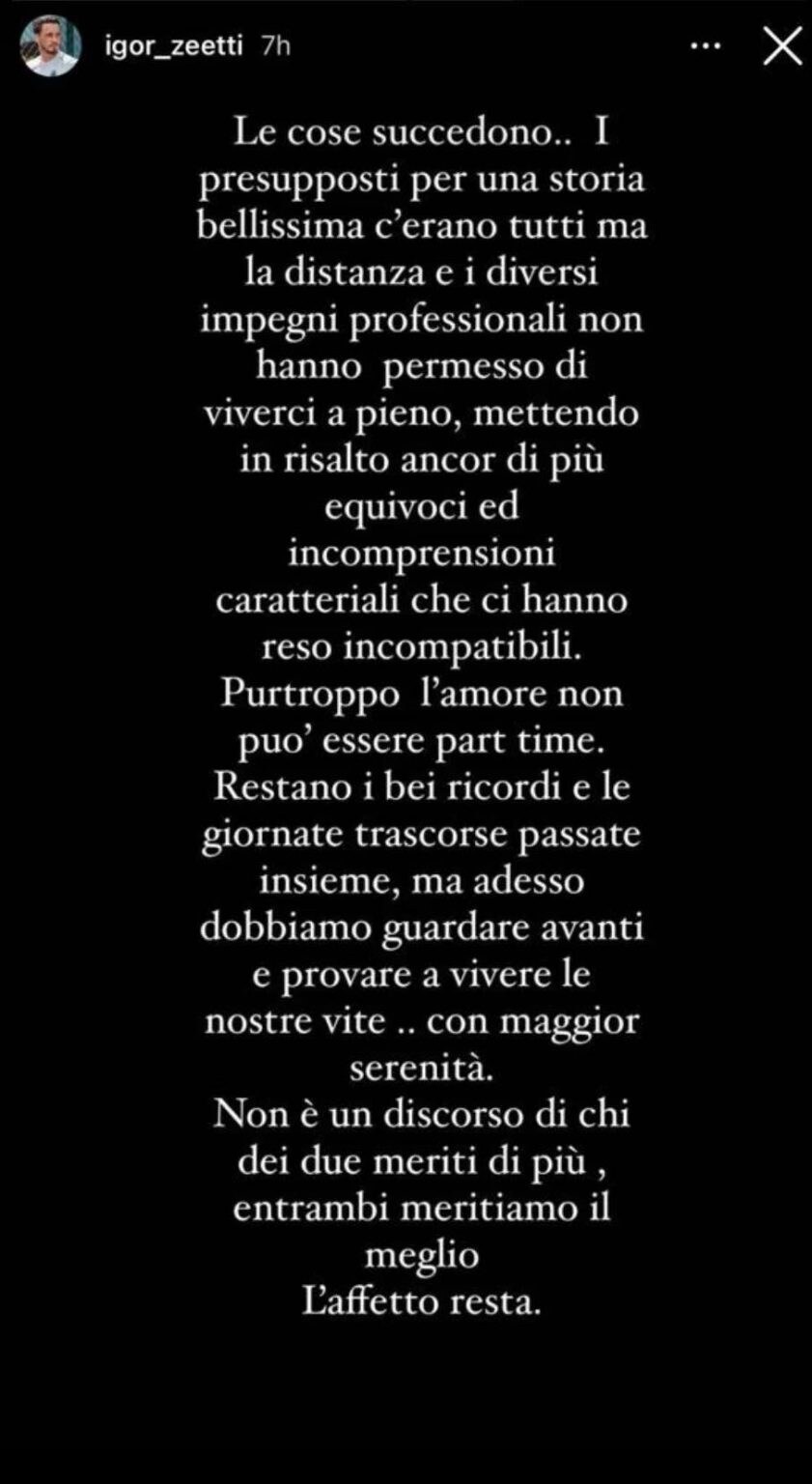 Igor Zeetti svela perché è finita con Perla Vatiero: "Equivoci ...