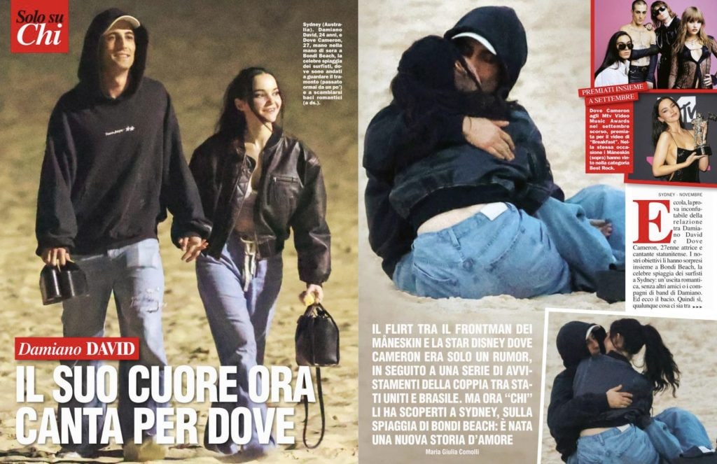 Damiano David e Dove Cameron stanno insieme: "Parole, risate e baci al tramonto"