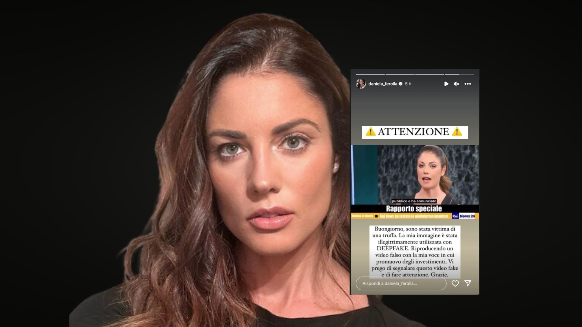 Daniela Ferolla denuncia il raggiro, il suo volto usato per una truffa ...