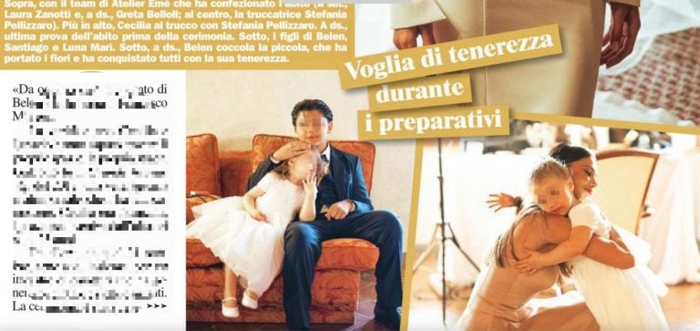 Foto di Belén Rodriguez e Angelo Edoardo Galvano al matrimonio di ...