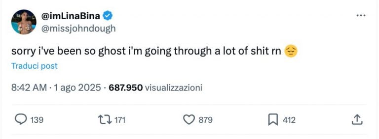 Lina Bina è morta a 24 anni, l'ultimo post della creator di video per ...