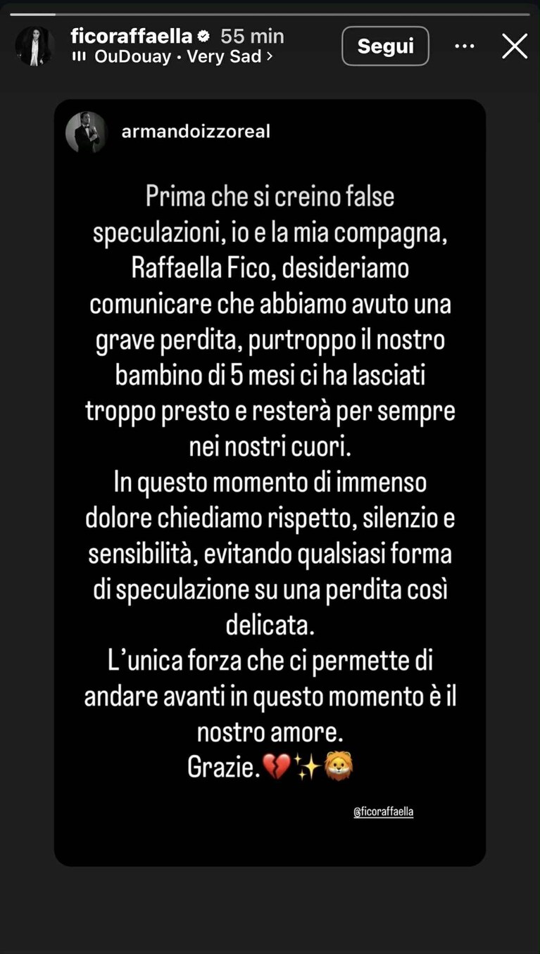 Raffaella Fico ha perso il figlio che aspettava, Armando Izzo: "Immenso ...
