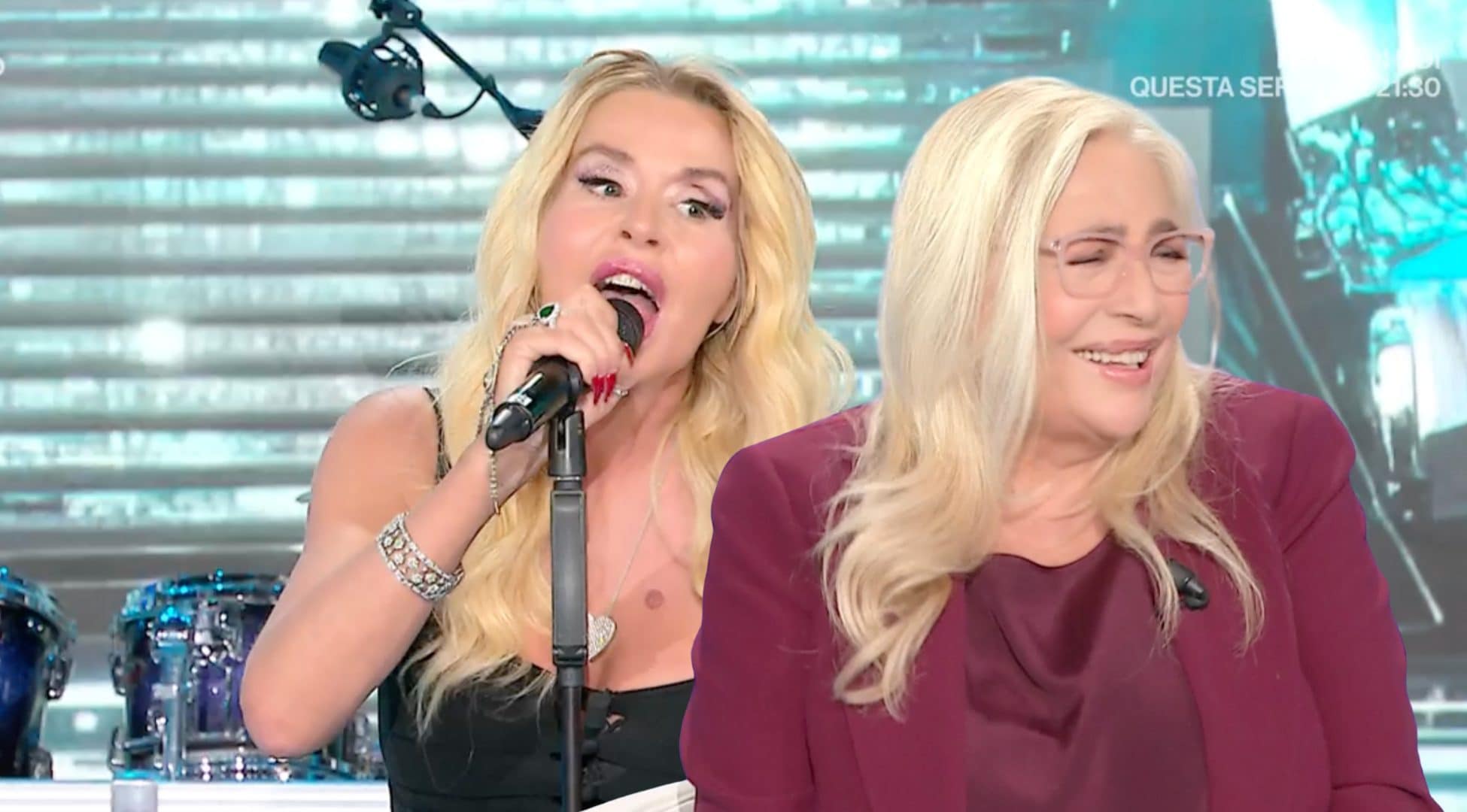 Valeria Marini canta (e stona) Laura Pausini a Domenica In, la showgirl ...