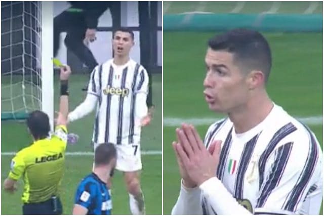 Cristiano Ronaldo all'arbitro Calvarese: "Signore scusa, te lo giuro"