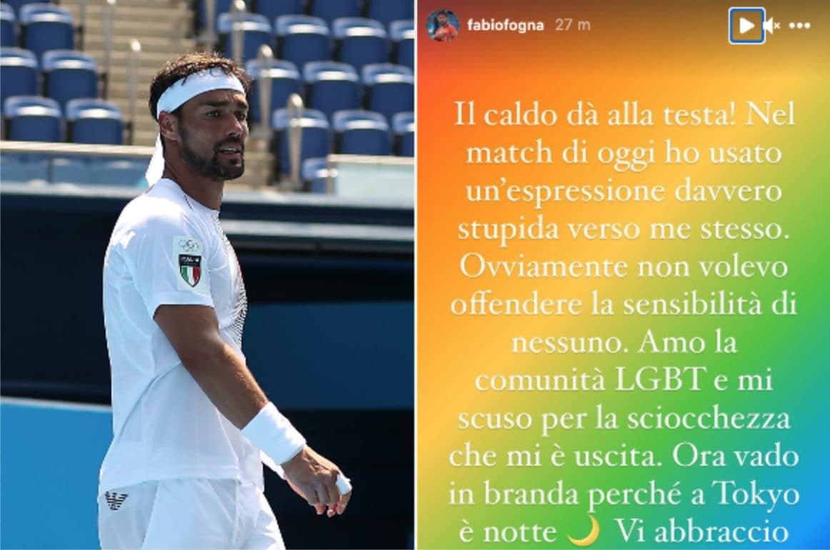 Fognini urla "frocio" in campo, poi le scuse: “Il caldo dà alla testa ...