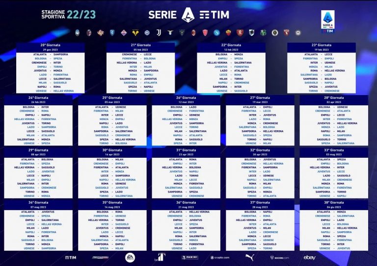 Calendario Serie A 2022/2023: prossime partite e risultati giornata per giornata