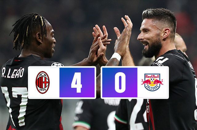 Milan agli ottavi di Champions! Tutto facile col Salisburgo nella notte ...