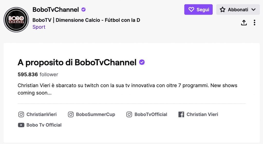 La Bobo TV diventa Bobo TV Channel, l'annuncio di Vieri: "Ho deciso di fare un passo indietro"