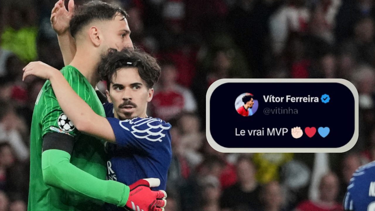 Vitinha eletto miglior giocatore di Arsenal-PSG, consegna il premio a ...
