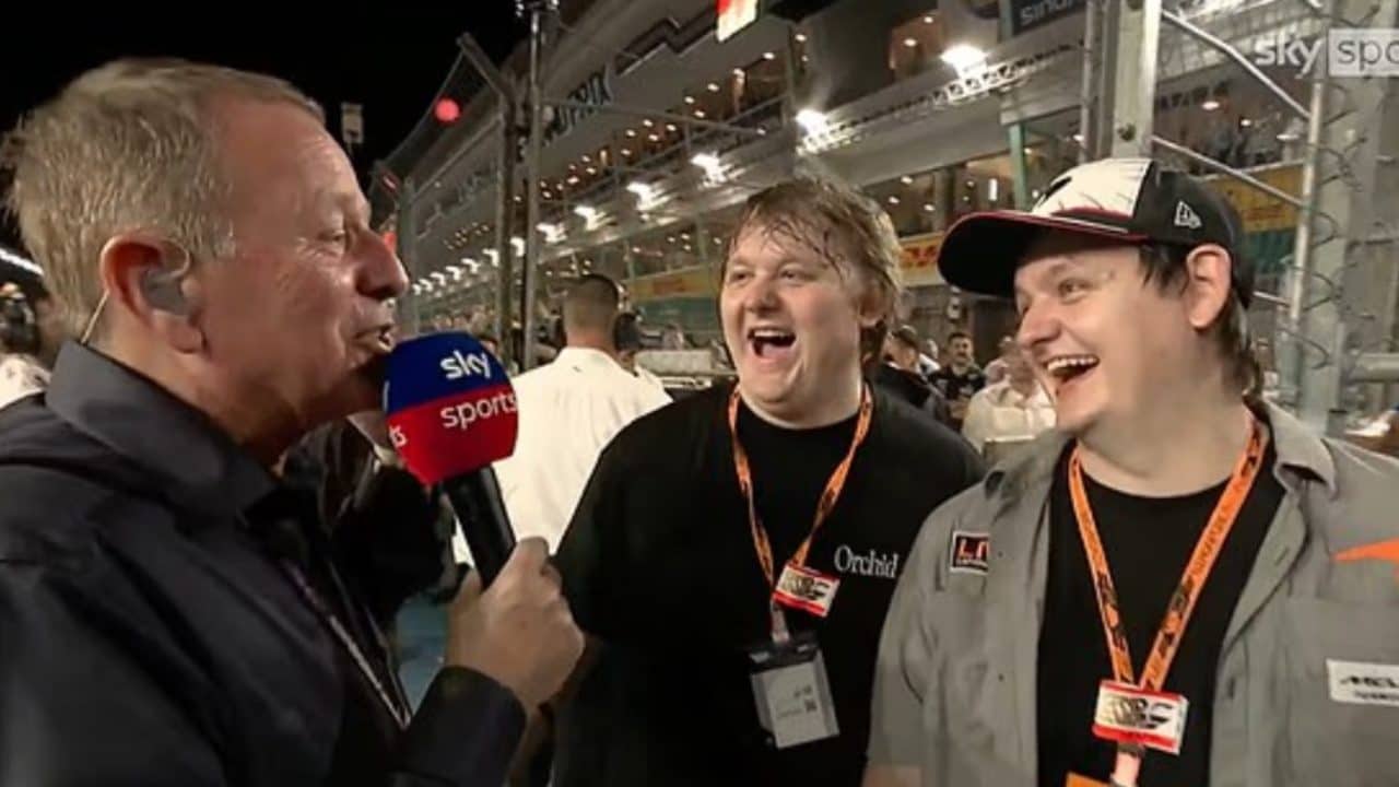 L'intervistatore stoppa Lewis Capaldi prima del GP di F1 e sbaglia due ...