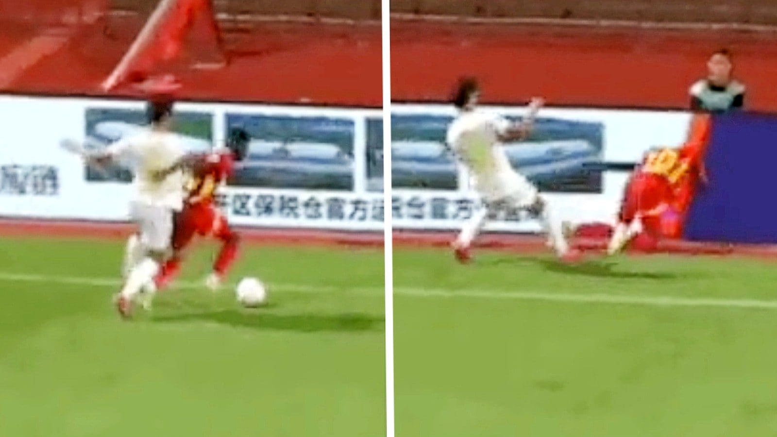 Samuel Asamoah si è rotto il collo cadendo sui cartelloni a bordo campo ...