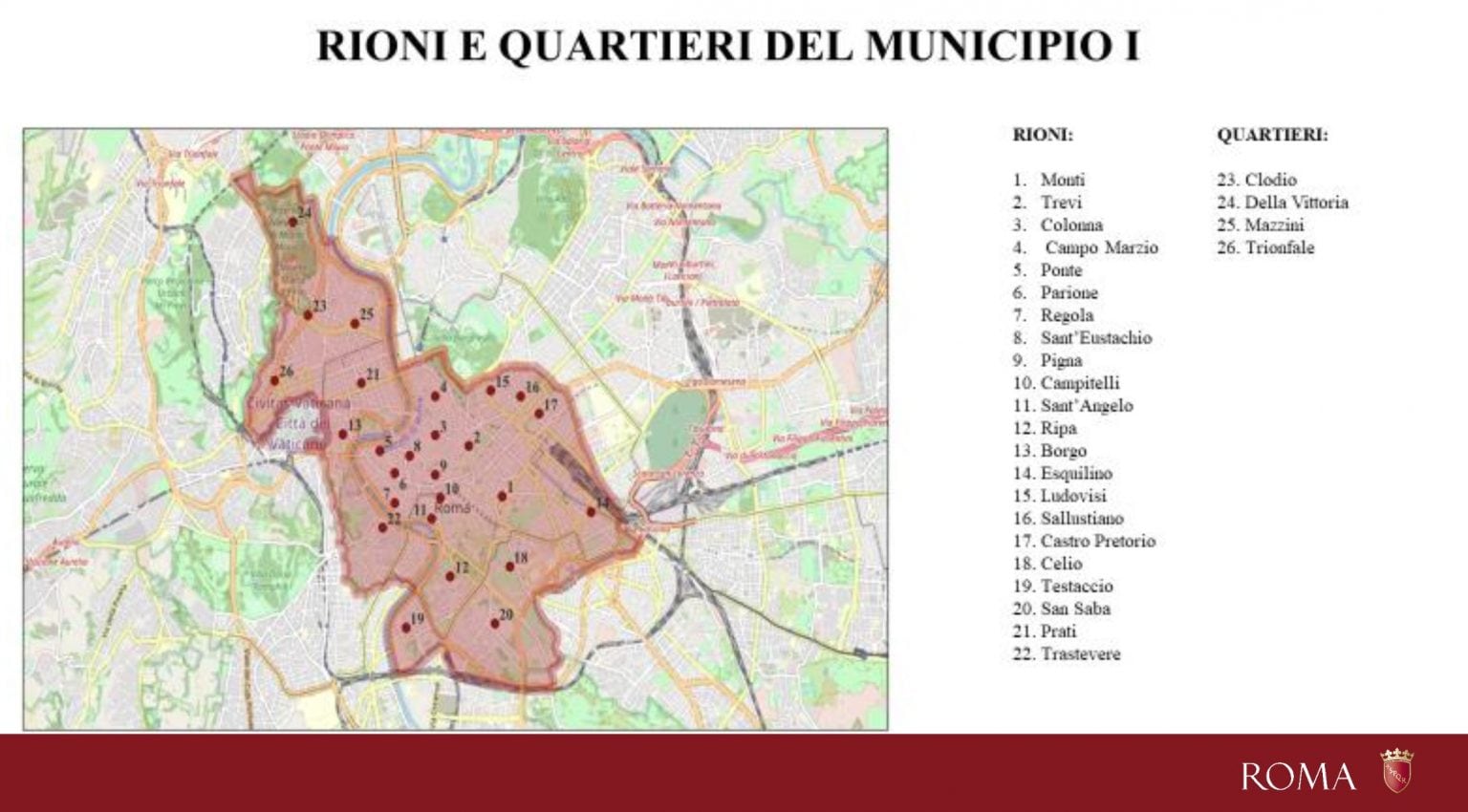 La nuova mappa di Roma: quali sono i 288 quartieri e i 22 rioni della Capitale