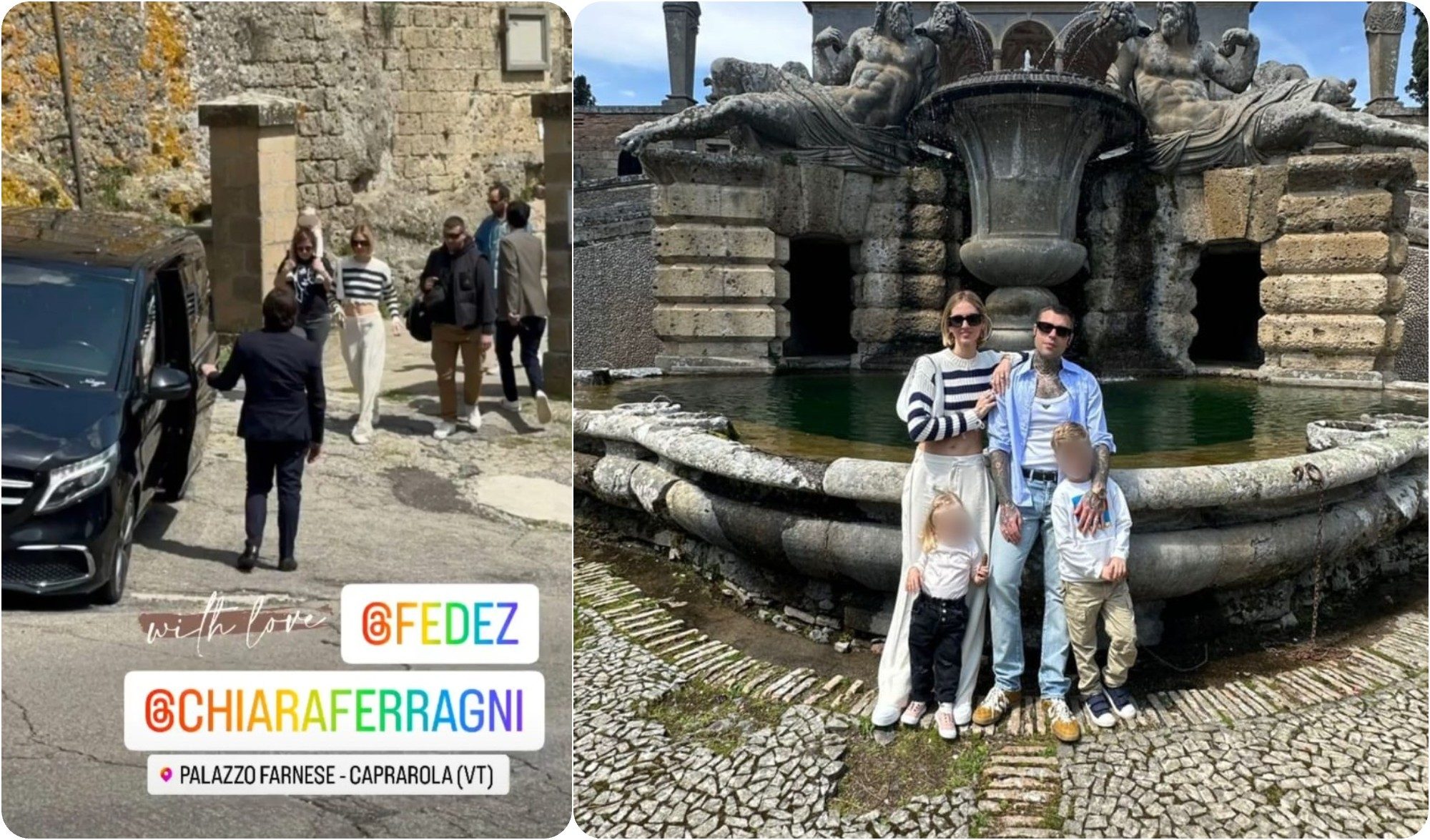 Chiara Ferragni e Fedez a Roma: in Tuscia visitano il Palazzo Farnese a ...
