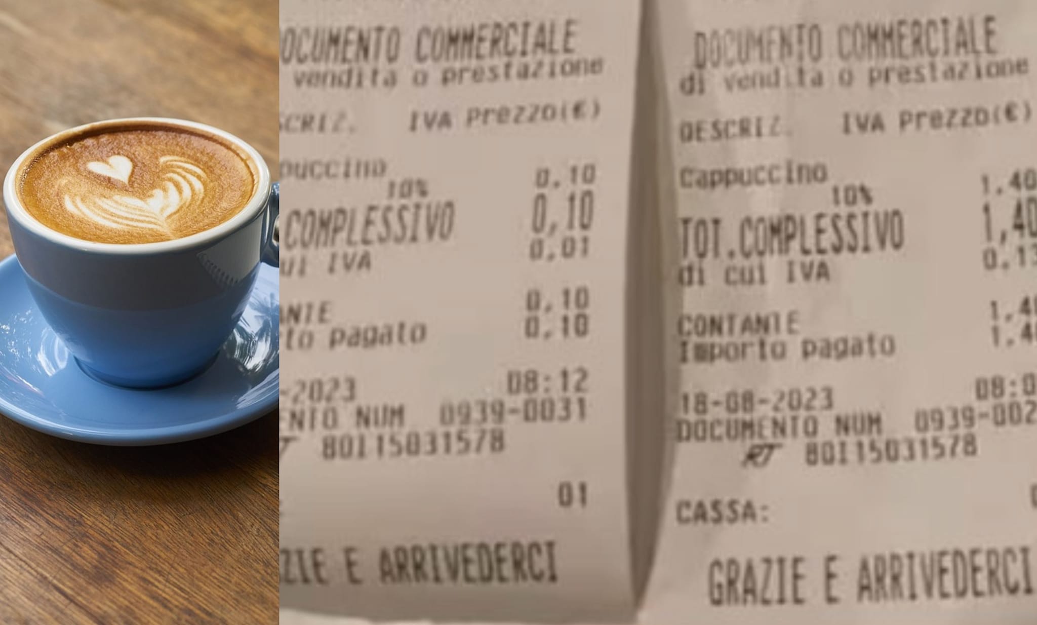 Ostia e lo scontrino al bar con 10 centesimi in più per un cappuccino ...