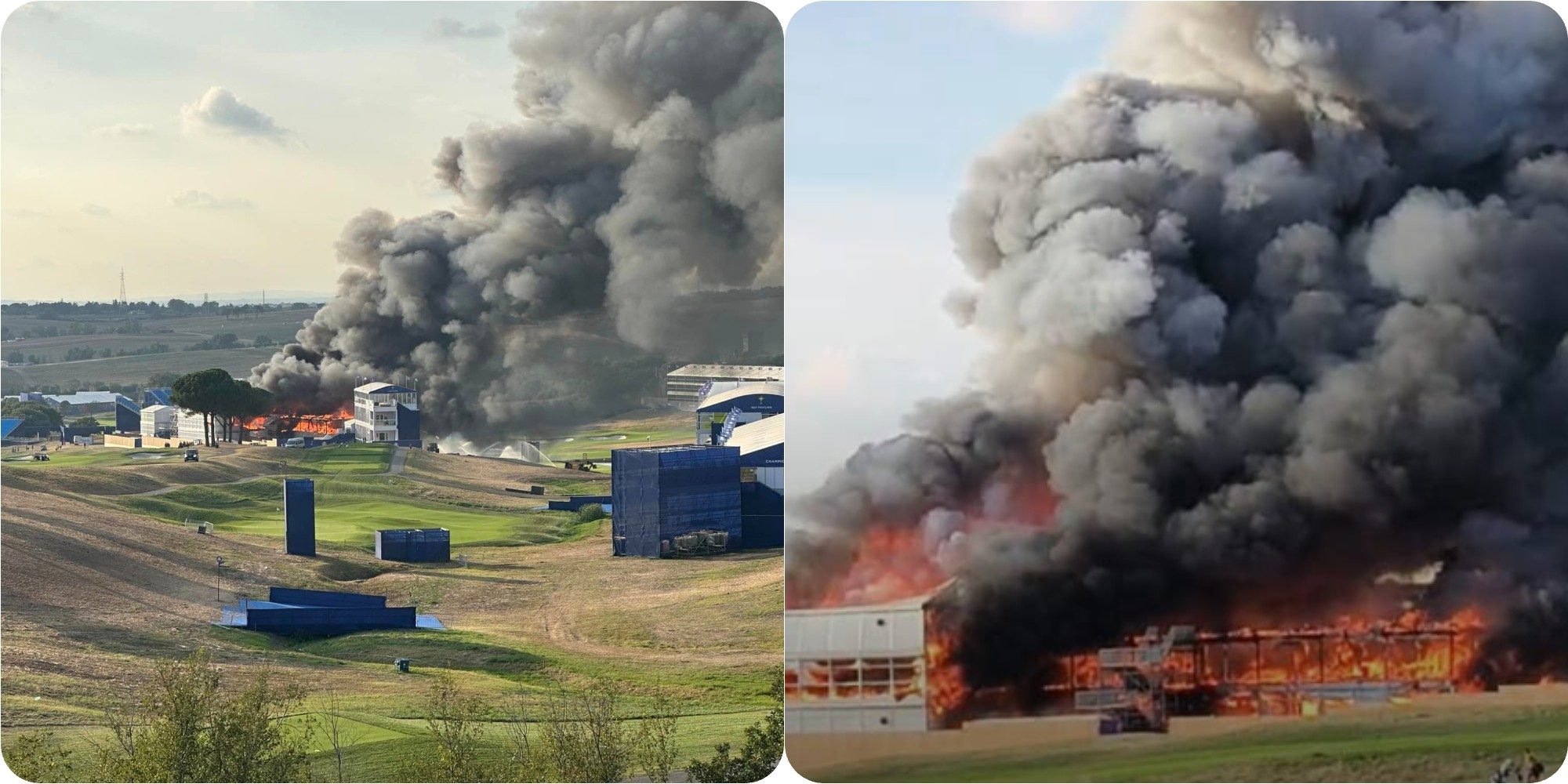 Incendio a Roma, a fuoco il Golf Club Marco Simone di Guidonia: ha ...