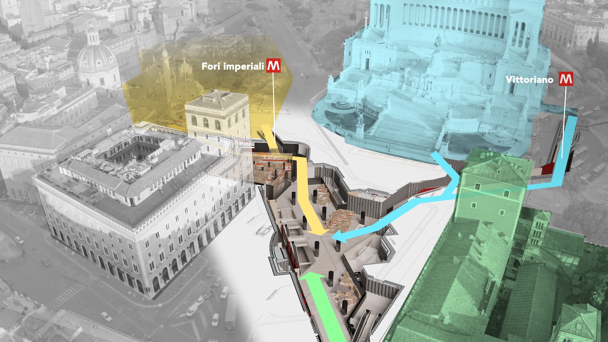 Come sarà la nuova stazione Venezia della Metro C di Roma