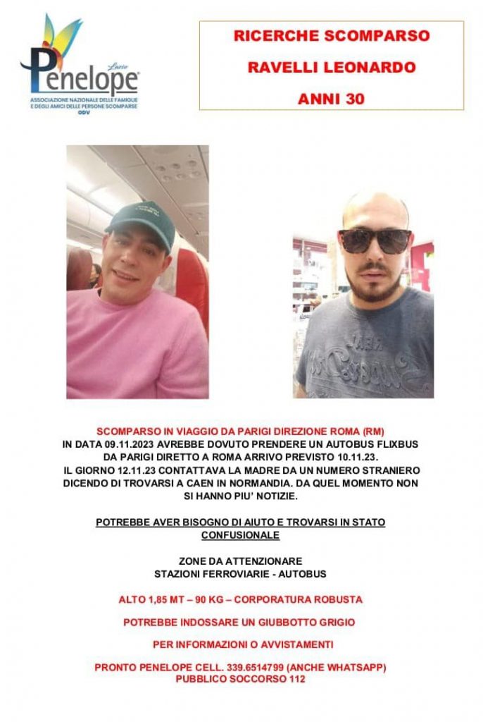 Leonardo Ravelli scomparso: "In viaggio da Parigi verso Roma, svanito ...