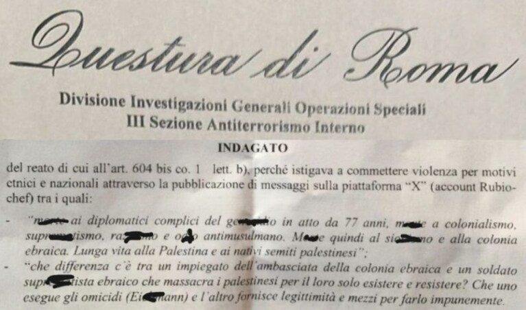 Chef Rubio perquisito dall'antiterrorismo per i post contro Israele ...