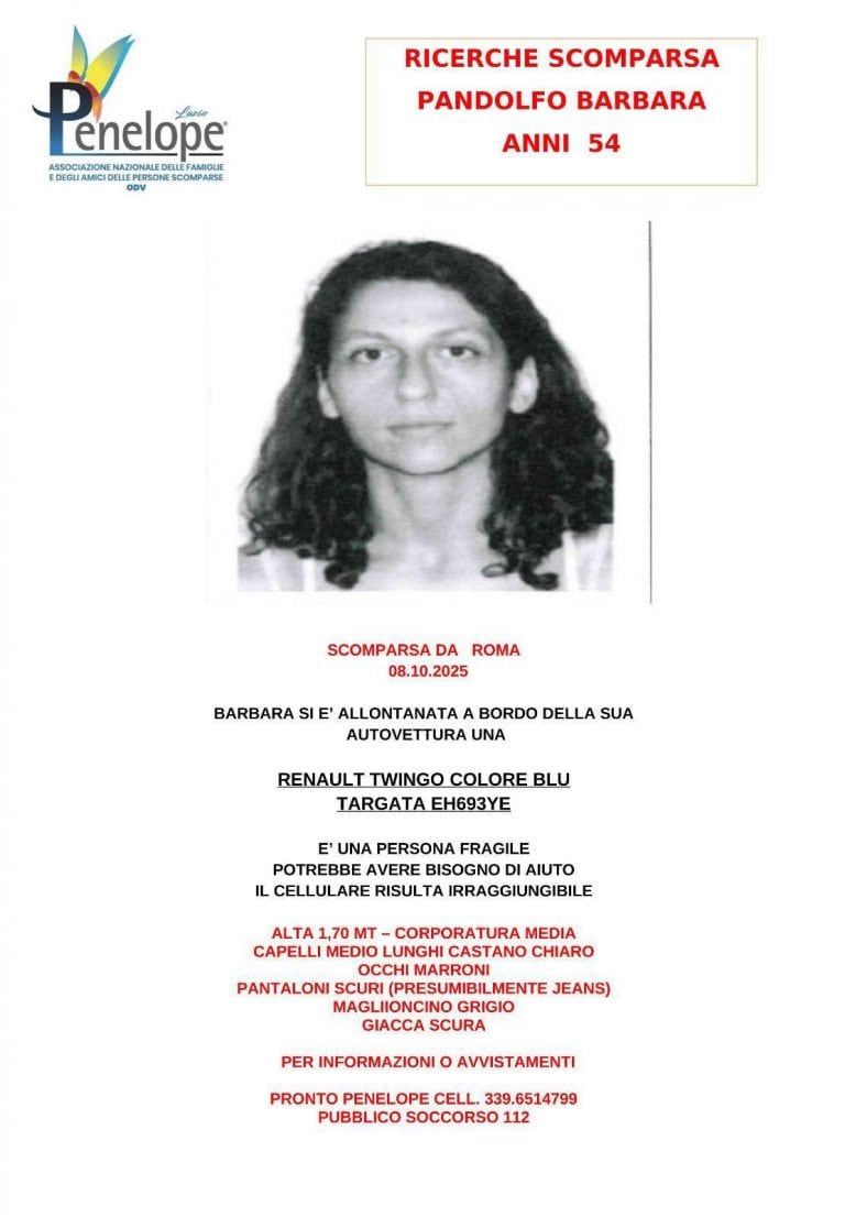 Barbara Pandolfo scomparsa da Roma, si è allontanata con l'auto ...
