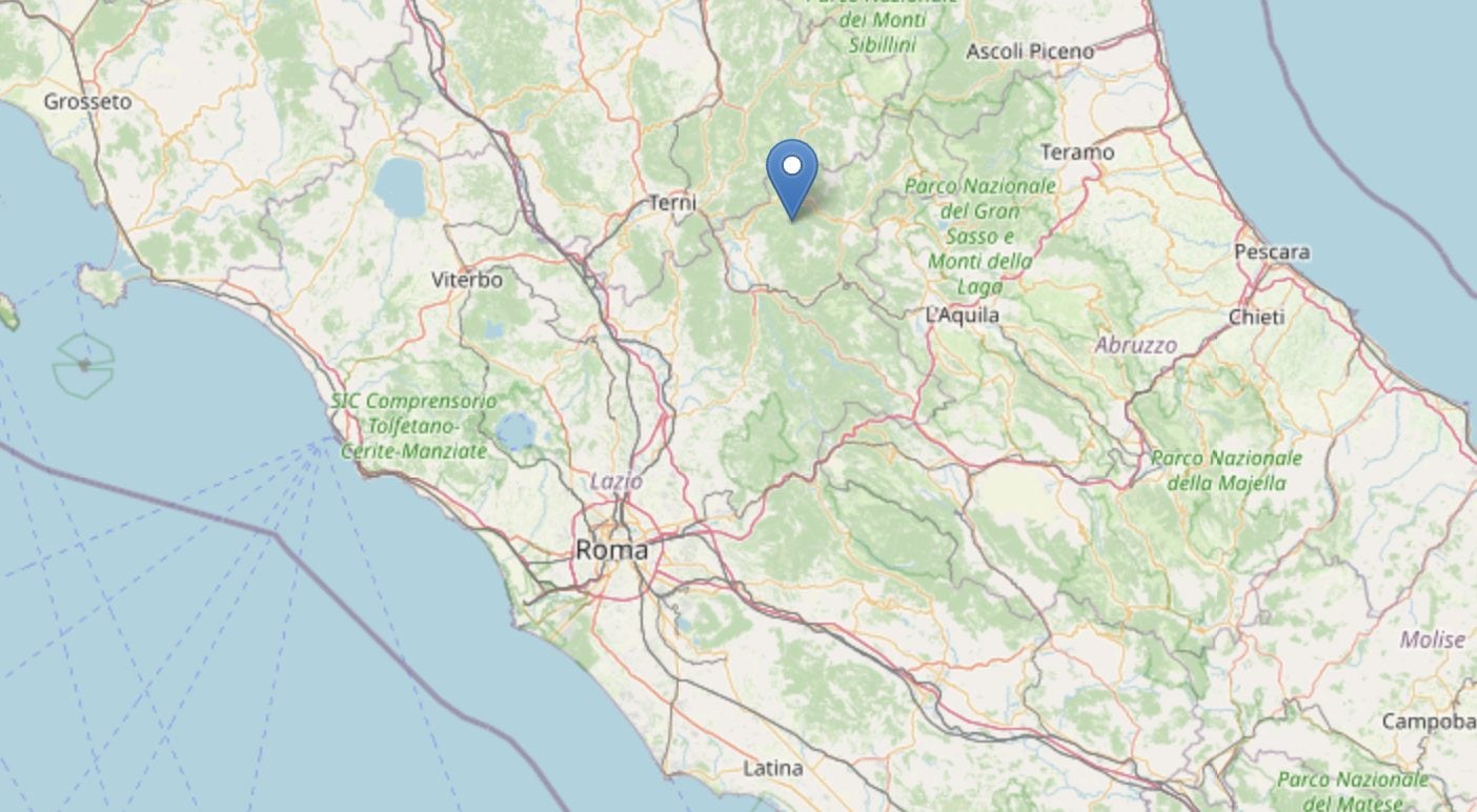 Terremoto nel Reatino, epicentro a Leonessa: scossa di magnitudo 2.7 ...