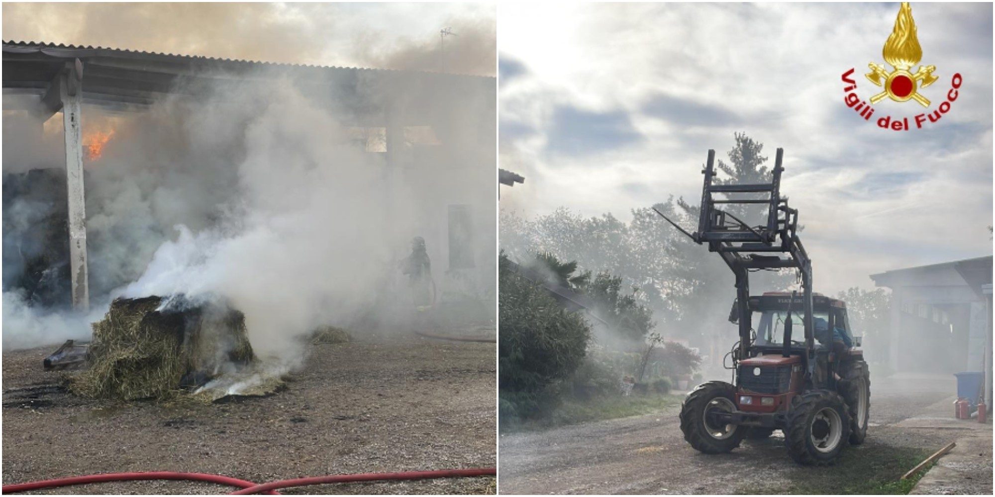 A fuoco oltre 70 balle di fieno: cinque squadre di vigili del fuoco sul ... A fuoco oltre 70 balle di fieno: cinque squadre di vigili del fuoco sul ...