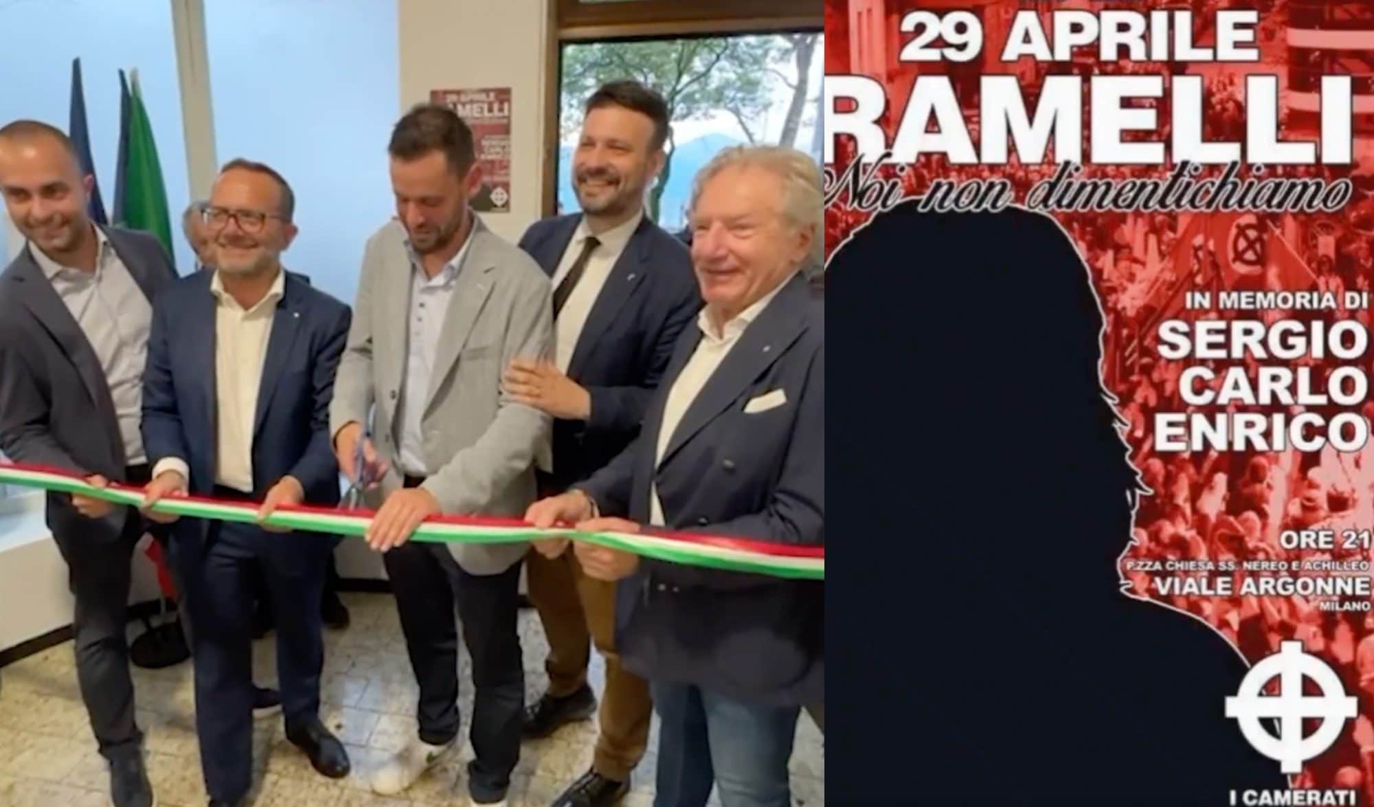 Fratelli d’Italia inaugura la nuova sede a Pisogne: sul muro c'è un ...