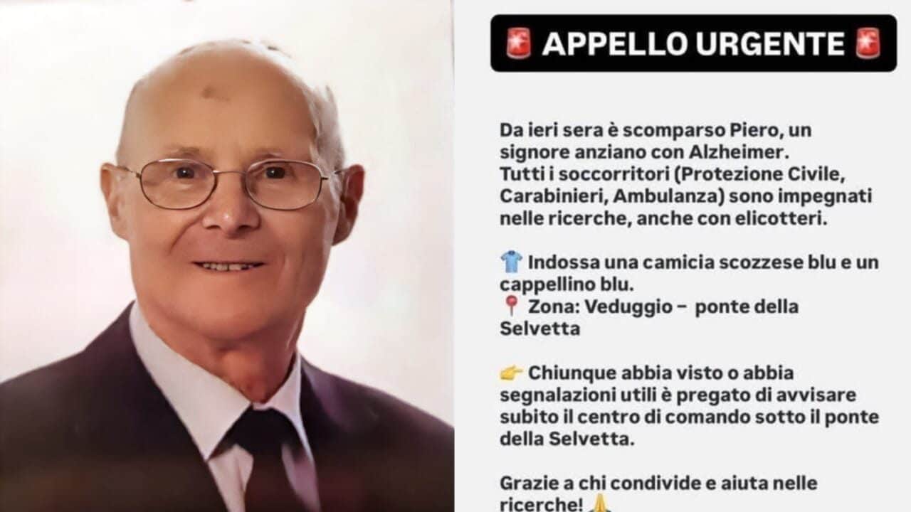 Uomo di 90 anni scomparso a Veduggio: da sabato pomeriggio si cerca ...