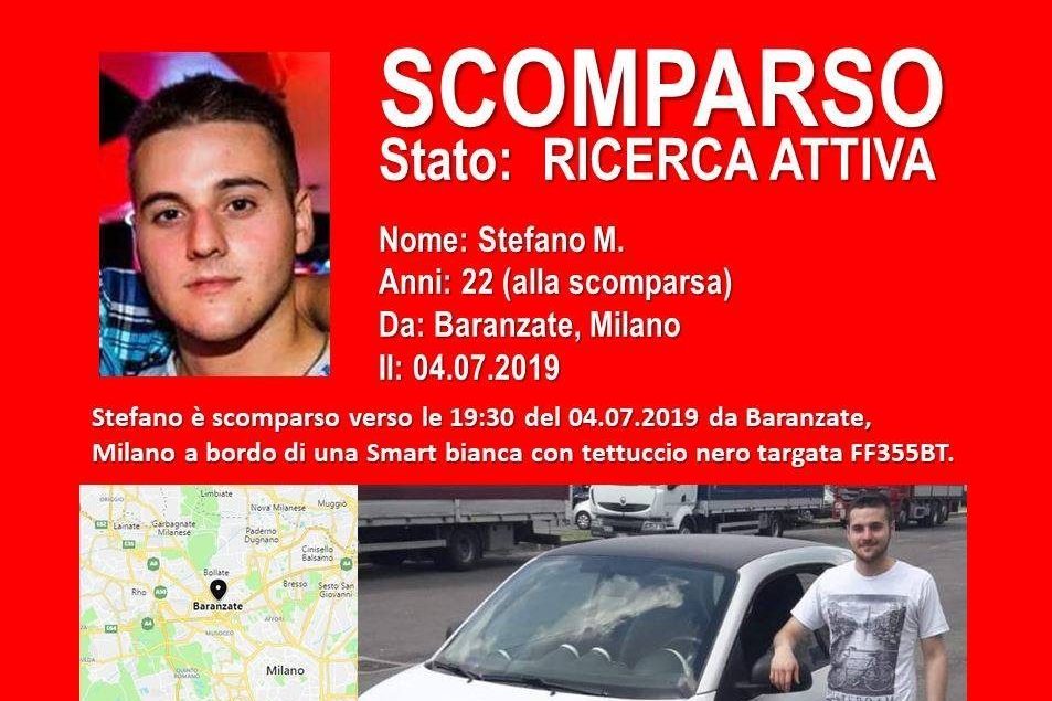 Scomparso da Baranzate il 22enne Stefano Marinoni: è uscito di casa in auto e non è più tornato