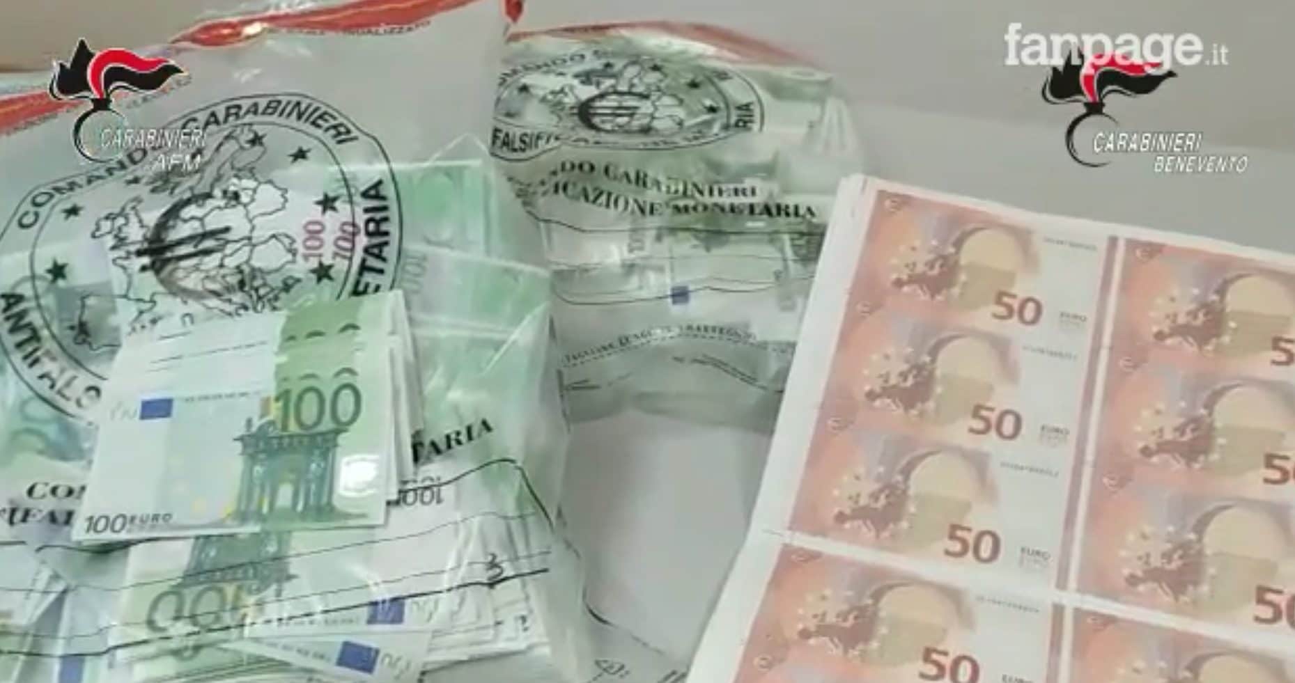 Ondata di soldi falsi, banconote da 50 e 100 euro: 44 arresti a Benevento
