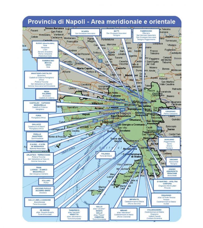 Camorra, la mappa della Provincia di Napoli nel 2022