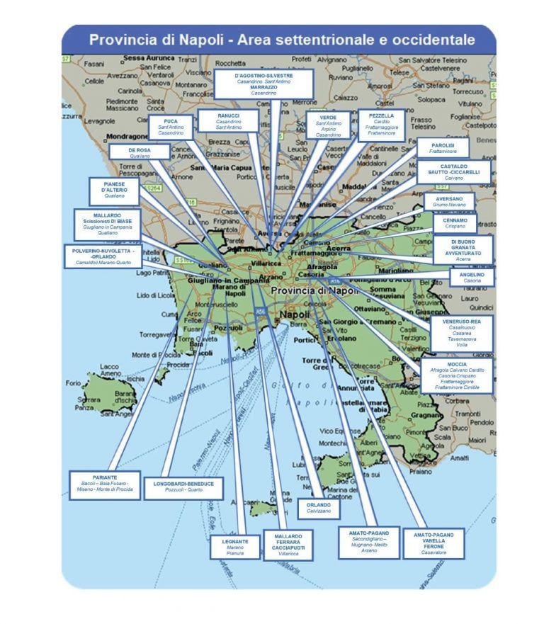 Camorra, la mappa della Provincia di Napoli nel 2022