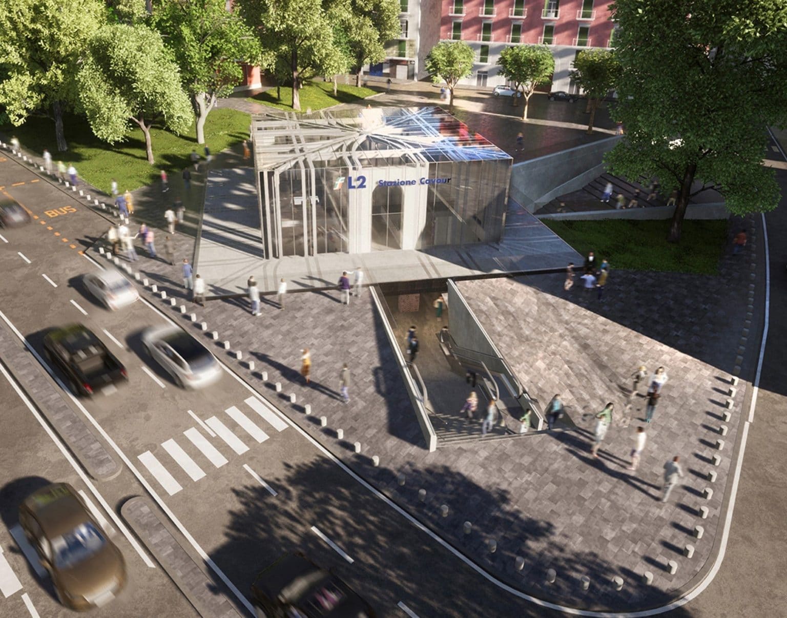 Napoli, la nuova stazione metro Linea 2 di Montesanto con gli ascensori ...